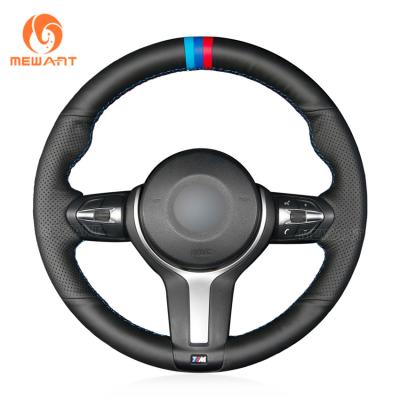 China Custom Thread Color Genuine Leather Steering Wheel Cover for BMW F Series Models for sale
