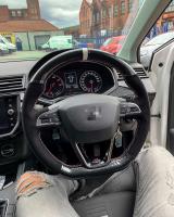 China 2013-2016 Seat Leon Cupra R Leon ST Ateca FR Ibiza Hand Stitched Carbon Soft Suede Steering Wheel Cover for sale