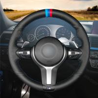 China Custom Thread Color Genuine Leather Steering Wheel Cover for BMW F Series Models for sale