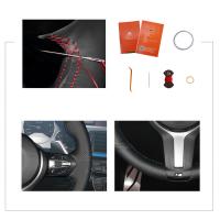 China Custom Thread Color Genuine Leather Steering Wheel Cover for BMW F Series Models for sale