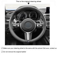 China Custom Thread Color Genuine Leather Steering Wheel Cover for BMW F Series Models for sale