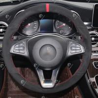 China Custom Sport Grip Car Leather Steering Wheel Cover for Mercedes Benz W210 E240 E63 E320 E280 for sale