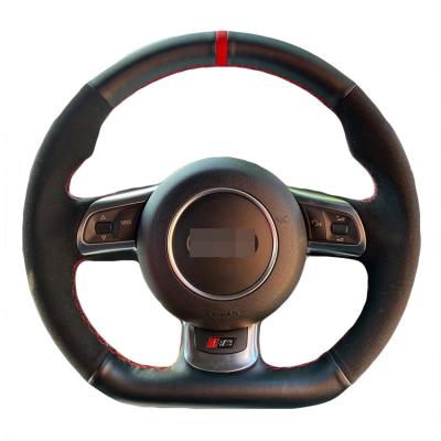China Leather Steering Wheel Cover for Audi TT RS 8J Coupe Cabriolet R8 Spyder RS3 8P RS6 C6 Avant for sale