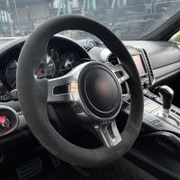 China Blue Suede Custom Hand Stitching Steering Wheel Cover for PORSCHE 977 911 991 RS for sale
