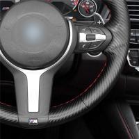 China Fan Club MEWANT Black Carbon Fiber Steering Wheel Cover for BMW 1 2 3 Series F22 F23 F30 F34 F32 F33 F36 F10 F07 F12 F13 F06 F39 F25 for sale