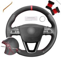 China SEAT LEON 5F1 2016 2017 2018 2019 2020 Hand Sewing Leather Suede Steering Wheel Cover for sale