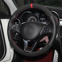 China Feel the Luxury Hand Sewing Suede PU Leather Steering Wheel Cover for Mercedes-Benz GLA250 W205 C117 C218 W213 X156 X253 C253 W166 X166 W444 for sale