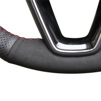 China SEAT LEON 5F1 2016 2017 2018 2019 2020 Hand Sewing Leather Suede Steering Wheel Cover for sale