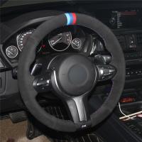 China BMW M Sport F22 F23 F30 F34 F32 F33 F36 F10 F07 F12 F13 F06 F39 F25 F26 F15 F16 Car Black Suede Steering Wheel Cover Year 2010- for sale