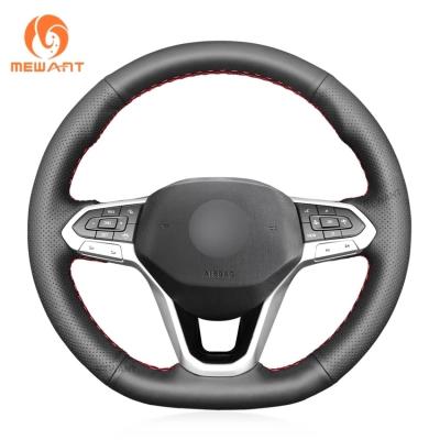 China Hand Stiching Steering Wheel Cover for Volkswagen VW Passat B8 Golf 8 Atlas Cross Sport Taos 2019-2022 for sale