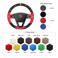 China Red Thread Steering Wheel Cover for Seat Leon 5F Mk3 Ibiza 6J Arona Alhambra 2013-2018 for sale
