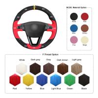 China Red Black Suede Steering Wheel Cover for Seat Leon 5F Mk3 Ibiza 6J Tarraco Arona 2013-2019 for sale