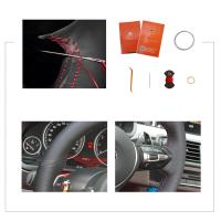 China Black Leather Steering Wheel Cover for BMW M F22 F23 F30 F34 F32 F33 F36 F10 F07 F12 F13 F06 F39 F25 F26 F15 F16 Custom Thread Color for sale