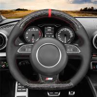 China Forged Carbon Soft Suede Steering Wheel Cover for Audi SQ5 A5 A7 RS5 RS7 S3 S4 S5 S6 S7 for sale