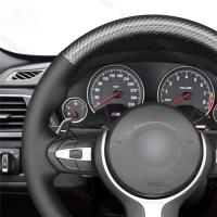 China MEWANT Suede Leather Steering Wheel Cover for BMW 2 3 4 5 6 X Series F22 F23 F30 F07 F12 for sale