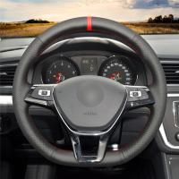 China VW Golf 4 5 6 7 8 Plus Polo Bora Sharan Atlas Jetta Tiguan Caddy EOS Arteon Leather Steering Wheel Cover for sale