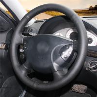 China Mercedes-Benz W210 E280 2007-2009 PU Leather Black DIY Car Wrap Steering Wheel Cover for sale