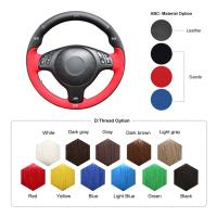 China Red Suede Leather Steering Wheel Cover for BMW 3 Series 5 Series E46 E39 M3 M5 330i 330ci Sport E36 for sale