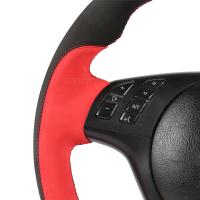 China Red Suede Leather Steering Wheel Cover for BMW 3 Series 5 Series E46 E39 M3 M5 330i 330ci Sport E36 for sale