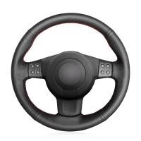 China Seat Leon Mk2 Ibiza 6L 2007-2008 Customized Black DIY Hand Sewing Steering Wheel Cover for sale