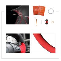 China Red Suede Leather Steering Wheel Cover for BMW 3 Series 5 Series E46 E39 M3 M5 330i 330ci Sport E36 for sale