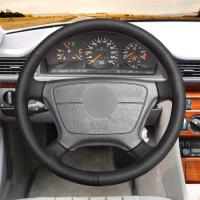 China Black Artificial Leather Steering Wheel Cover for Mercedes-Benz W202 CL-Class C140 E-Class W210 W124 W140 1993-2000 for sale