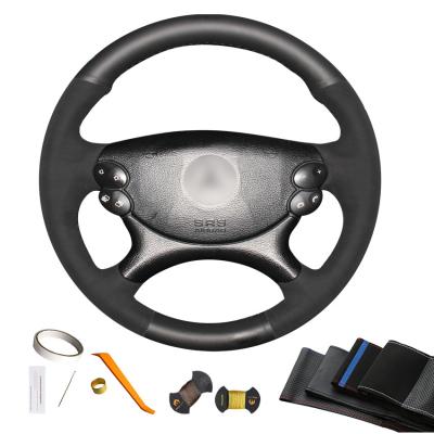 China Mercedes-Benz 55 AMG C209 63 AMG C219 W211 R230 65 AMG E63 PU Leather Suede Steering Wheel Cover for sale