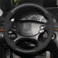China Mercedes-Benz 55 AMG C209 63 AMG C219 W211 R230 65 AMG E63 PU Leather Suede Steering Wheel Cover for sale