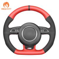 China Upgrade Your Audi A5 A7 RS5 RS7 with Red Carbon Fiber Soft Suede Steering Wheel Cover for sale