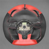 China Upgrade Your Audi A5 A7 RS5 RS7 with Red Carbon Fiber Soft Suede Steering Wheel Cover for sale
