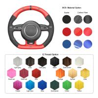 China Upgrade Your Audi A5 A7 RS5 RS7 with Red Carbon Fiber Soft Suede Steering Wheel Cover for sale