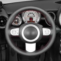 China 2001-2006 Pink and Black Leather Steering Wheel Cover for BMW Mini Hatchback/R50/R52/R53 for sale