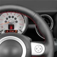 China 2001-2006 Pink and Black Leather Steering Wheel Cover for BMW Mini Hatchback/R50/R52/R53 for sale