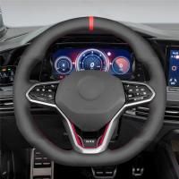 China Soft Suede Steering Wheel Cover for Volkswagen Golf 8 MK8 GTI Golf GTE GTD 2020-2021 for sale