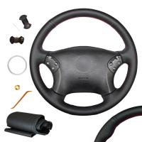 China Mercedes Benz W203 C-Class 2001-2007 4-Spoke Wheel Leather Steering Wheel Cover Black for sale
