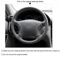 China Mercedes Benz W203 C-Class 2001-2007 4-Spoke Wheel Leather Steering Wheel Cover Black for sale