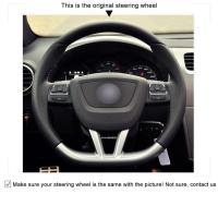 China Purple Thread Color Customized Car Interior Steering Wheel Cover for Seat Leon 2009-2012 for sale