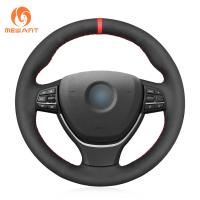 China Fan Club Design Style Black Suede Steering Wheel Wrap Hand Sewing for BMW 7 Series F02 for sale