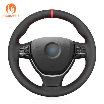 China Fan Club Design Style Black Suede Steering Wheel Wrap Hand Sewing for BMW 7 Series F02 for sale