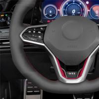 China GOLF Suede Steering Wheel Cover for VW Golf GTI GTD GTE R 8 Tiguan Touareg Arteon R-Line for sale