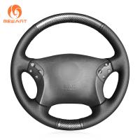 China Mercedes-Benz C-Class 2001-2007 Custom Carbon Leather Steering Wheel Cover with Suede for sale