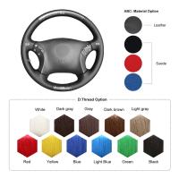 China Mercedes-Benz C-Class 2001-2007 Custom Carbon Leather Steering Wheel Cover with Suede for sale