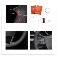 China Custom Hand Sewing Steering Wheel Cover Black Suede Leather for Seat Arona 2018 2019 Alhambra 2016 2017 2018 2019 for sale