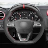 China Suede Steering Wheel Cover for Seat Leon Cupra R Leon ST Ateca FR Ibiza 2013 2014 2015 for sale