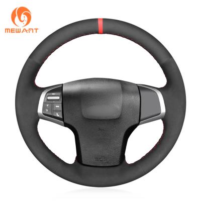 China Hand Sewing Black Suede Steering Wheel Cover for Isuzu D-Max MU-X 2013-2020 Holden Colorado AU 2012-2014 2015 2016-2019 for sale