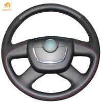 China Custom Black Suede Steering Wheel Cover for Skoda Octavia Superb Fabia Yeti 2009-2013 for sale
