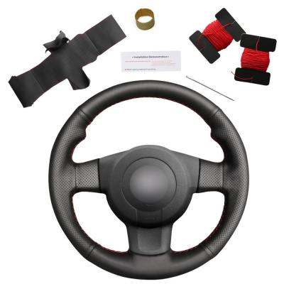 China Seat Leon 1P FR Cupra Ibiza 6L 2006 2007 Hand Stitched Leather Steering Wheel Cover for sale