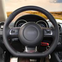 China Hand Stitched Black Leather Steering Wheel Cover for Audi A3 8P S3 R8 TT TTS TT RS Ready for sale