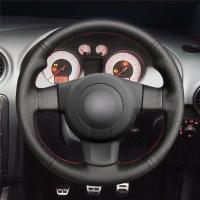 China Seat Leon 1P FR Cupra Ibiza 6L 2006 2007 Hand Stitched Leather Steering Wheel Cover for sale