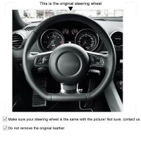 China Hand Stitched Black Leather Steering Wheel Cover for Audi A3 8P S3 R8 TT TTS TT RS Ready for sale